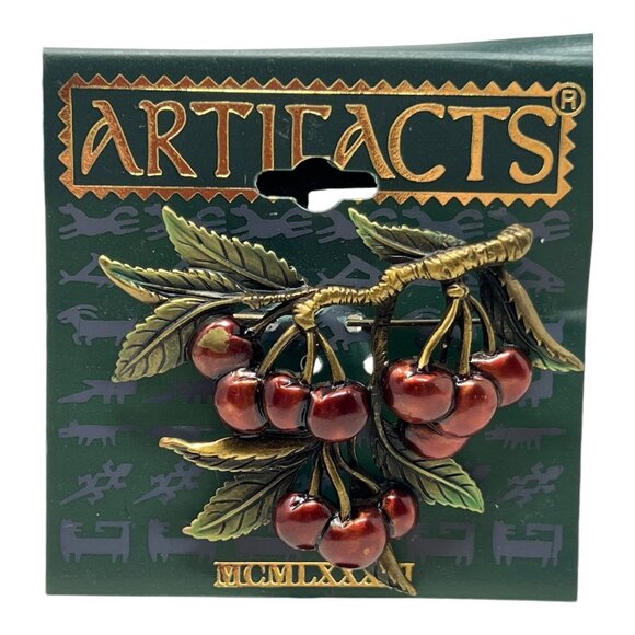 JJ-Artifacts | Jewelry | Jj Artifacts Brooch Pin Cherry Red Accents ...
